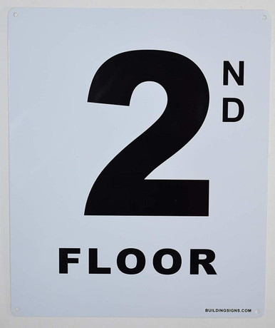 2nd Floor Sign (White, Rust Free Aluminium 10X12)-Grand Canyon Line