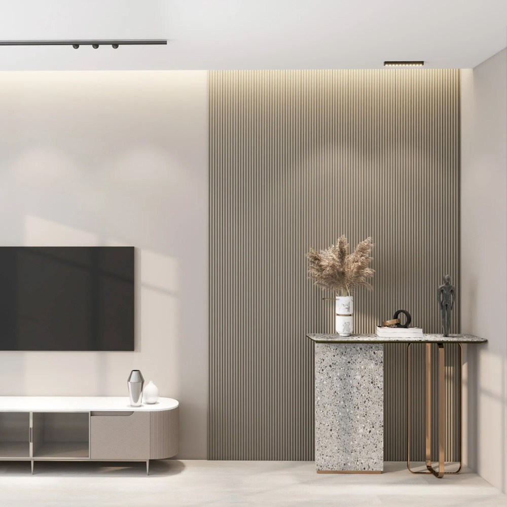Waterproof Affogato Brown 3D Fluted Wall Panel