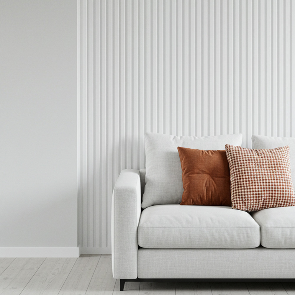 Waterproof Pure White 3D Slat Wall Panel