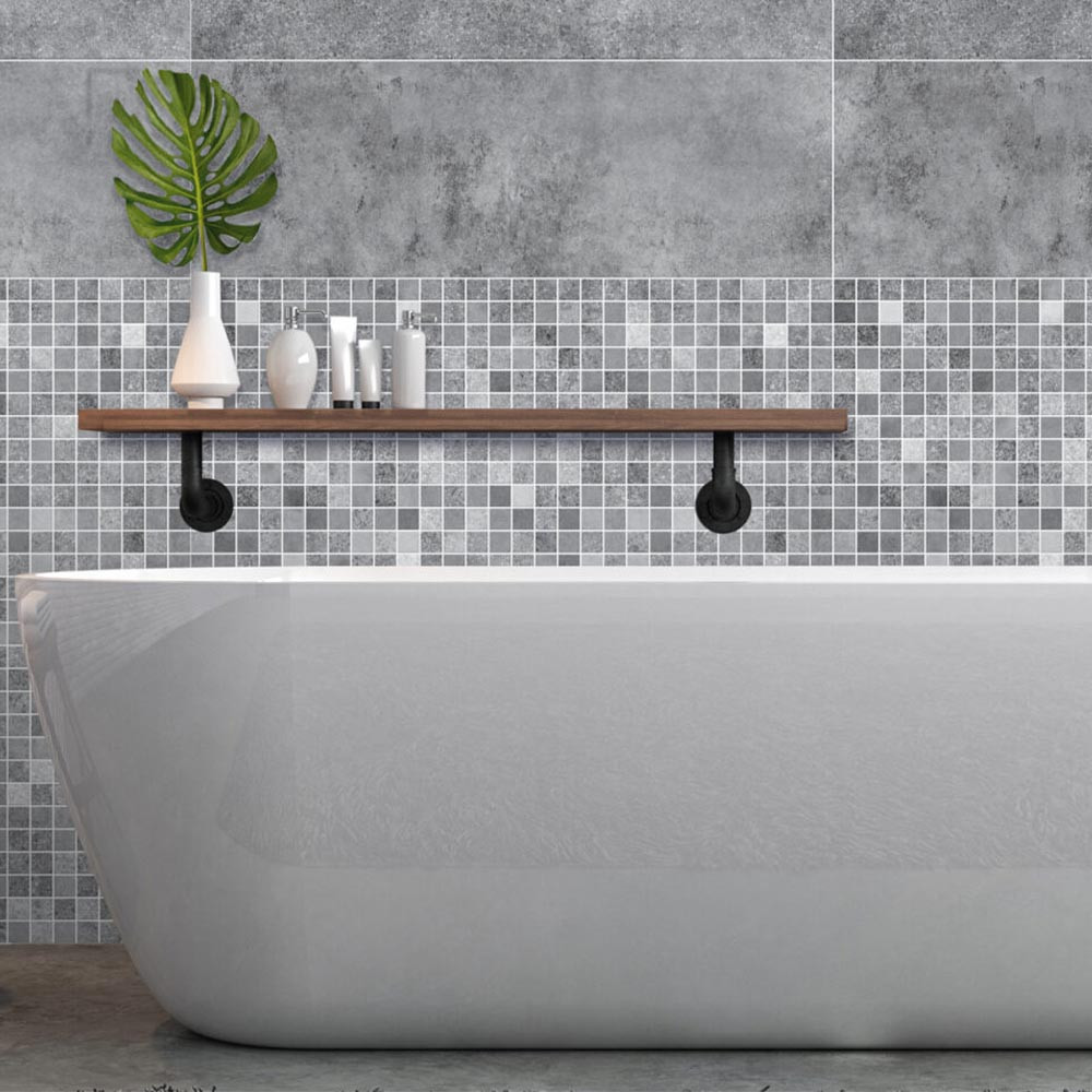 Mosaic Graphite Matt Tile Effect PVC Wall Panel (8mm)