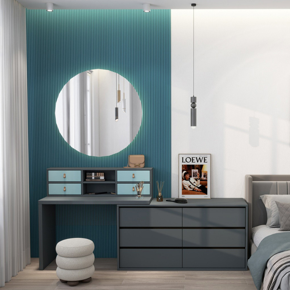 Waterproof Teal 3D Fluted Wall Panel
