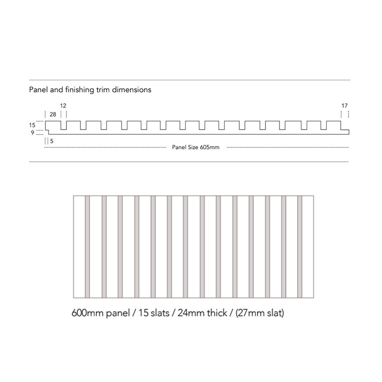 Acoustic Slat Wall Panel (Natural Oak / 15 Slat)