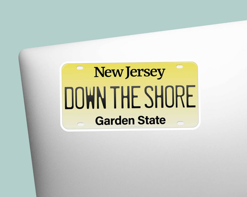 Down The Shore License Plate Sticker - Jersey4Sure