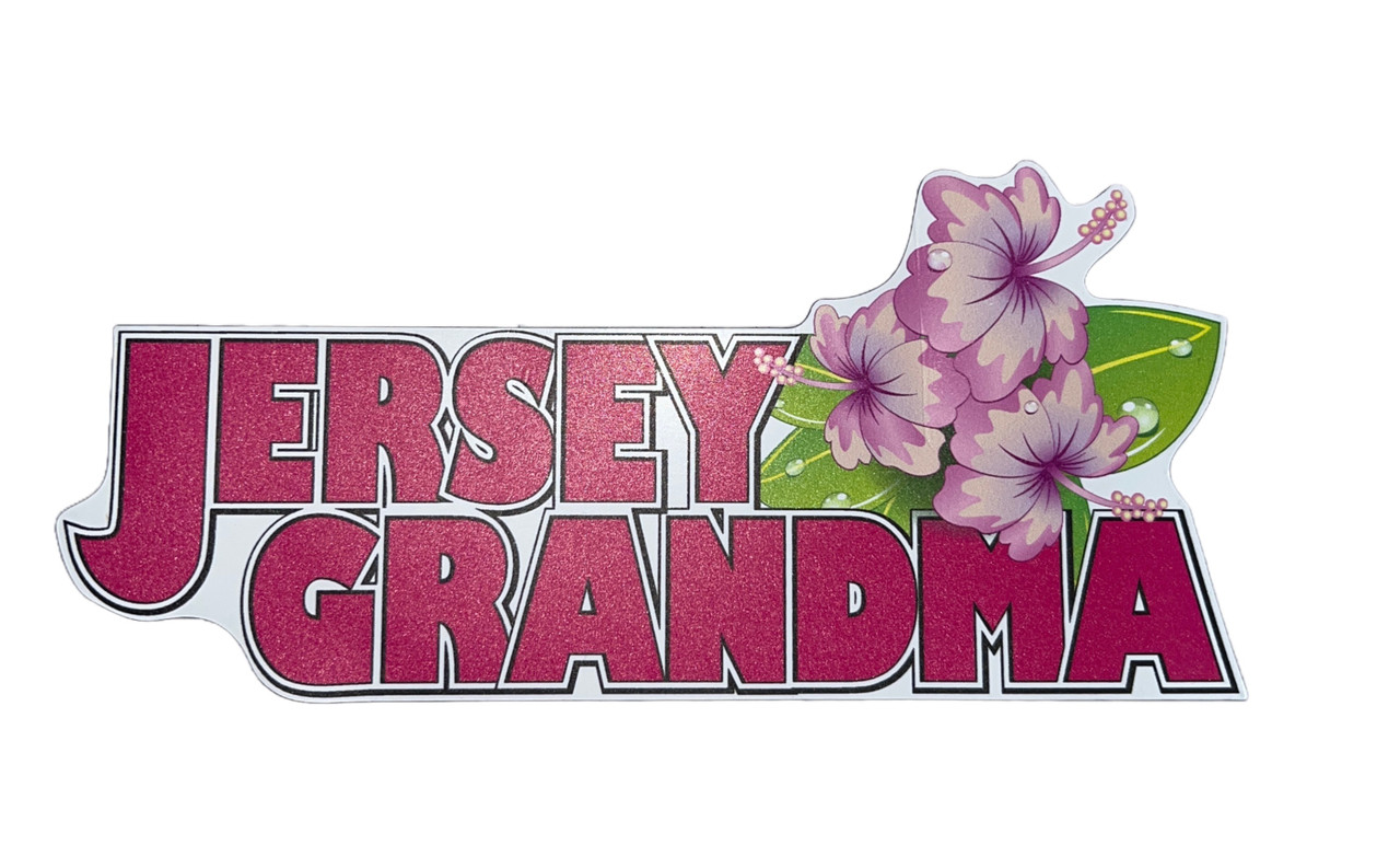 Pink Jersey Grandma with flower Auto Magnet - Jersey4Sure