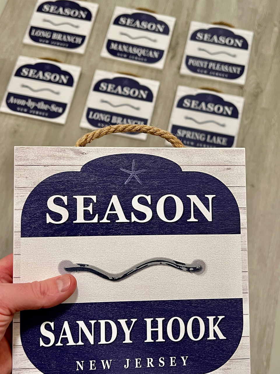 Jersey Shore 8" x 8" Beach Badge Wood Sign - Jersey4Sure