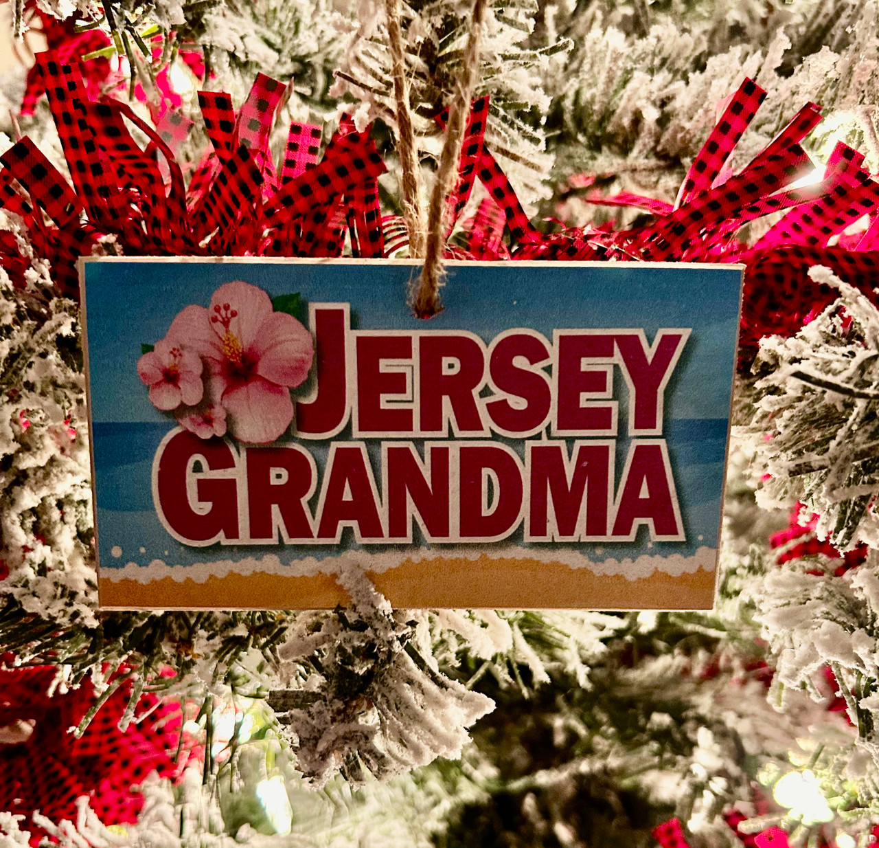 Jersey Grandma Wood Ornament - Jersey4Sure