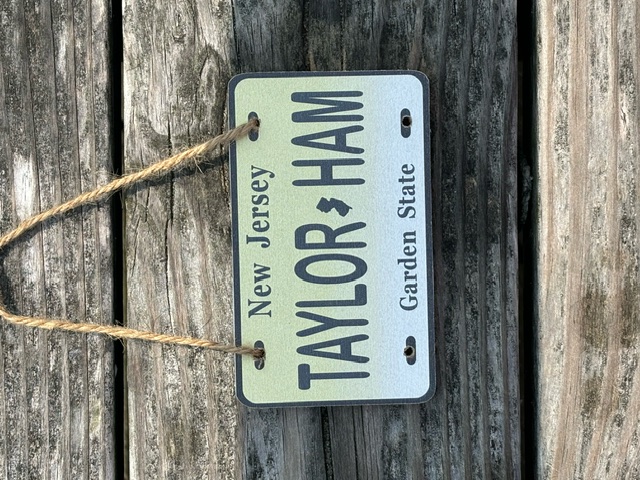 Taylor Ham License Plate Wood Ornament - Jersey4Sure