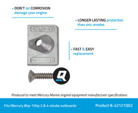 OEM Quicksilver/Mercury Anode Kit- Cavitation Plate- Aluminum 97-42121Q02