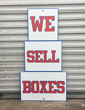 We Sell Boxes Die Cut Sign - Signquick