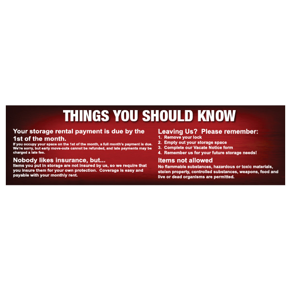 Things You Should Know Sign - Signquick