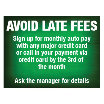 Avoid Late Fees Sign - Signquick