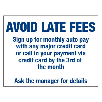Avoid Late Fees Sign - Signquick