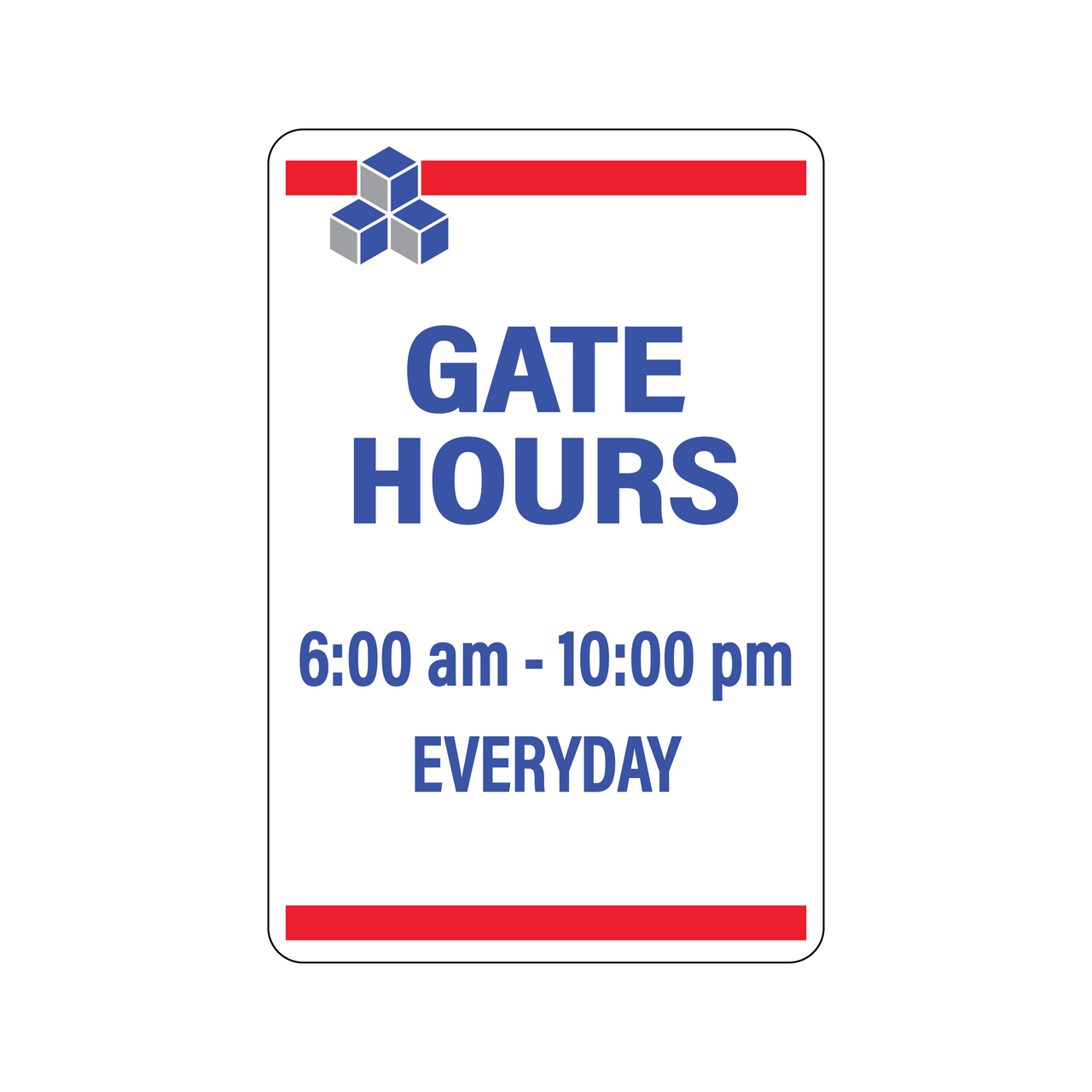 Gate Hours - Devon - Signquick