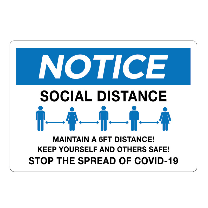 Notice Social Distancing - Wall Sign - Signquick