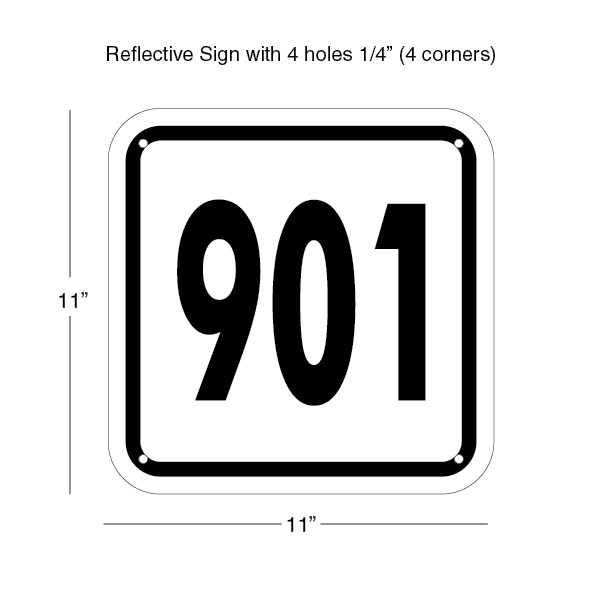 11" x 11" Reflective Parking Spot Number Signs - Signquick