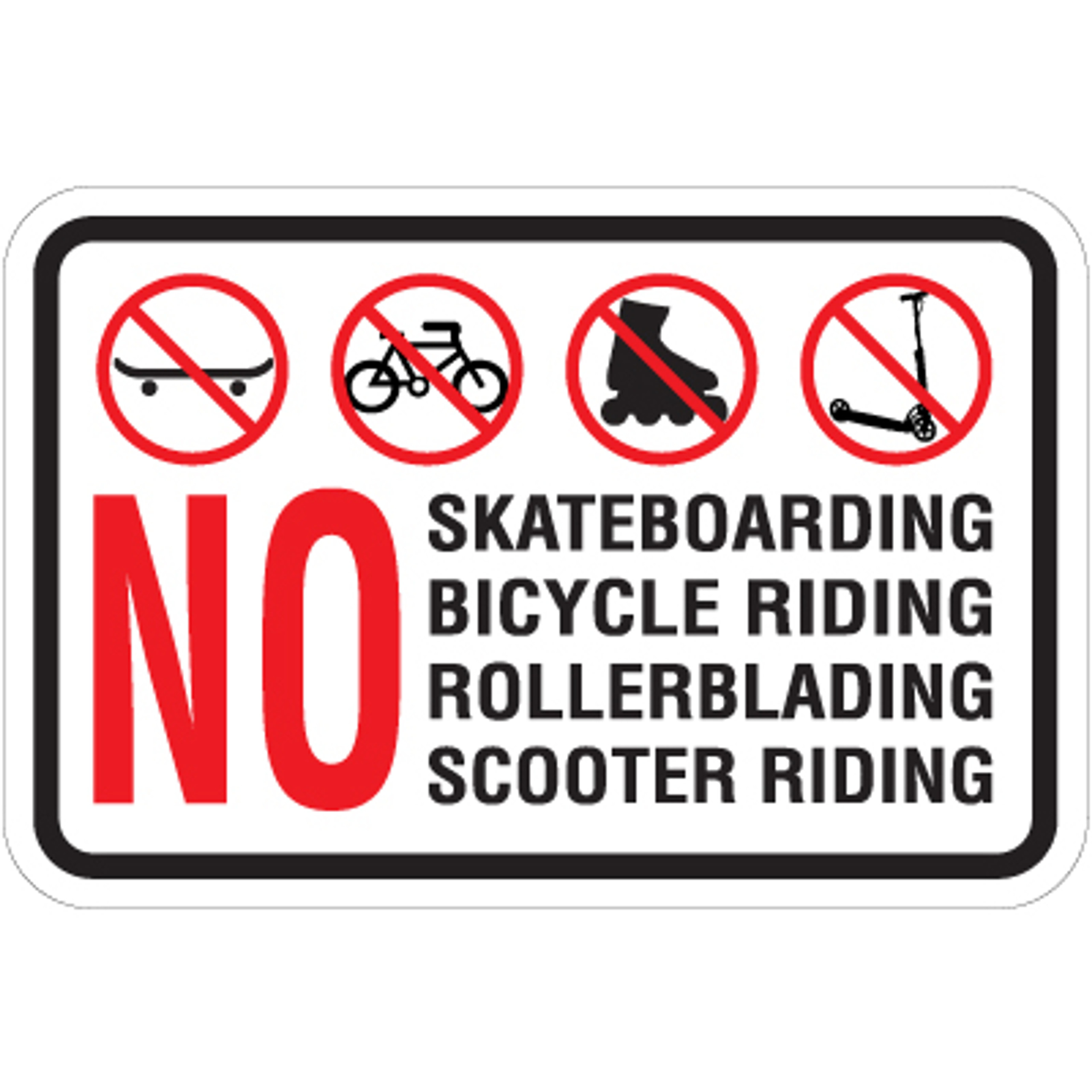 No Skateboarding Sign 18" x 12" Aluminum - Signquick