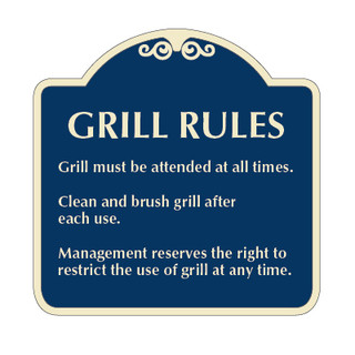 Grill Rules Sign 18" x 18" - Signquick