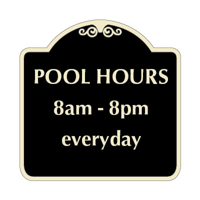 Pool Hours Sign 11" x 11" - Signquick
