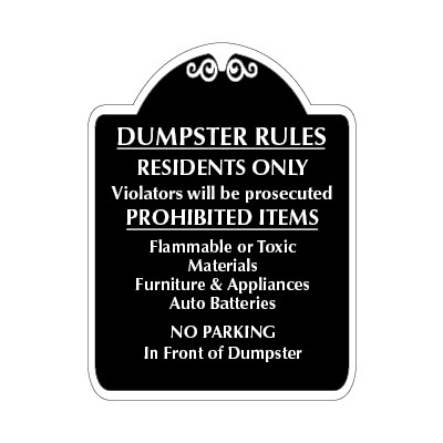 Dumpster Rules Sign 17" x 23" - Signquick