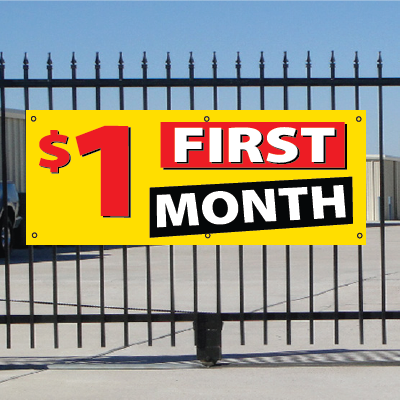 One Dollar First Month Banner - Festive - Signquick