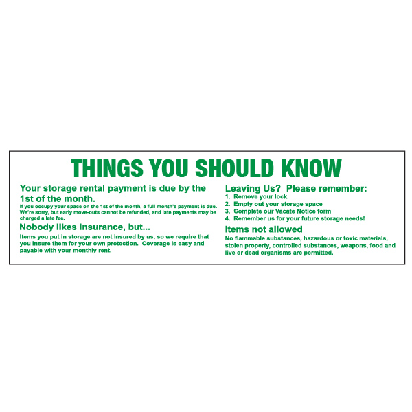Things You Should Know Sign - Signquick