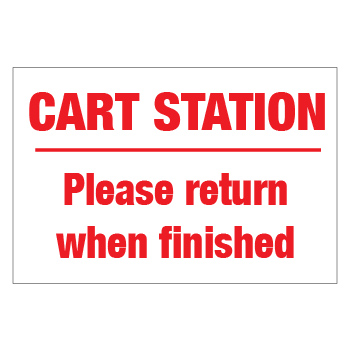 Cart Station Sign - Signquick
