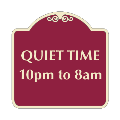 Quiet Time Hours Sign 18" x 18" - Signquick