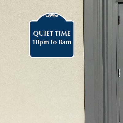 Quiet Time Hours Sign 18" x 18" - Signquick
