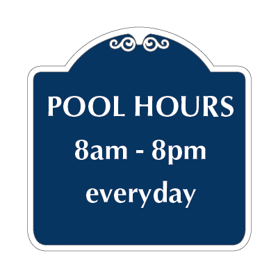 Pool Hours Sign 11" x 11" - Signquick