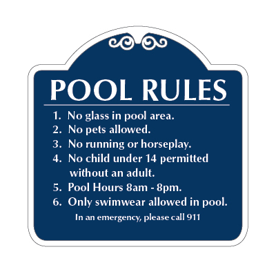 Pool Rules Sign 23" x 23" - Signquick