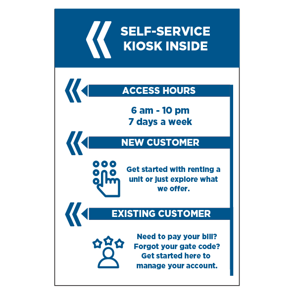 Self Service Kiosk Inside Sign - 24" x 36" - Signquick