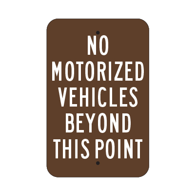 No Motorized Vehicles Beyond This Point Sign - Signquick