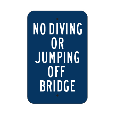 No Diving or Jumping Off Bridge Sign - Signquick