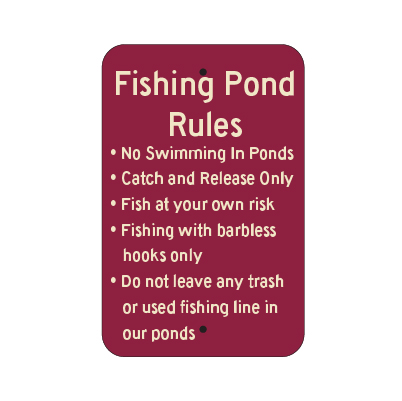Fishing Pond Rules Sign - Signquick