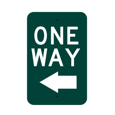 One Way With Left Arrow Sign - Signquick