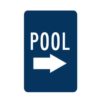 Pool with Right Arrow Sign - Signquick