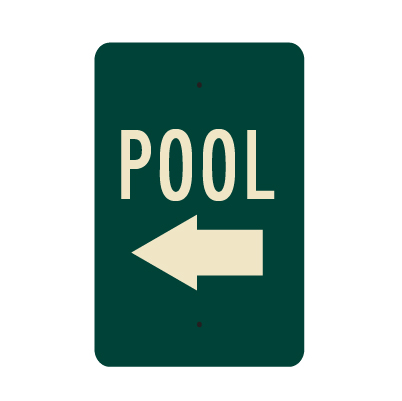 Pool with Left Arrow Sign - Signquick