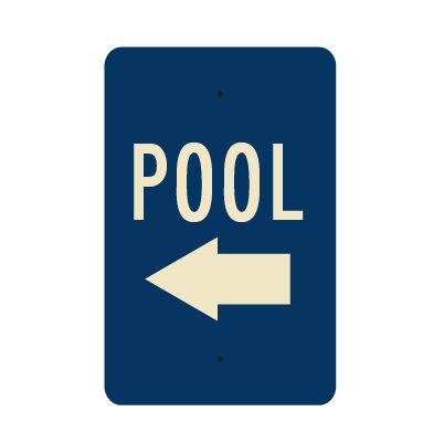 Pool with Left Arrow Sign - Signquick