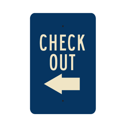 Check Out with Left Arrow Sign - Signquick