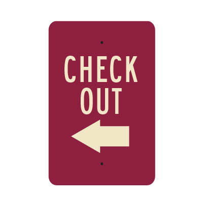 Check Out with Left Arrow Sign - Signquick