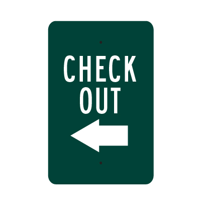 Check Out with Left Arrow Sign - Signquick