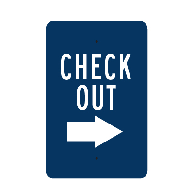 Check Out with Right Arrow Sign - Signquick