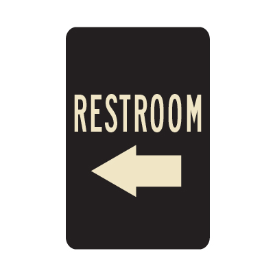 Restroom with Left Arrow Sign - Signquick