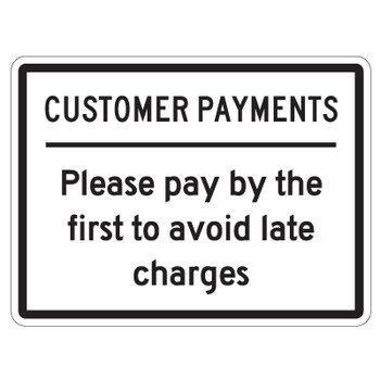 Customer Payments Sign 8" x 11" - Signquick
