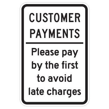 Customer Payments Sign - 11" x 17" - Signquick