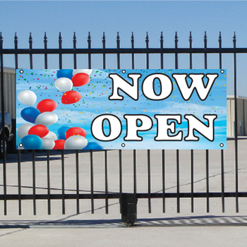 Now Open Banner - Balloon Sky - Signquick