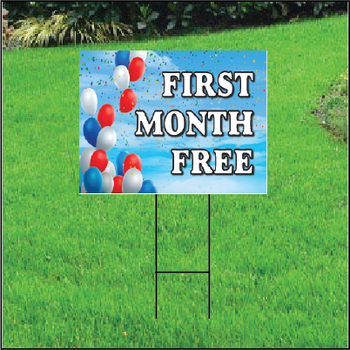 Free First Month Sign for Self Storage - Balloon Sky - Signquick