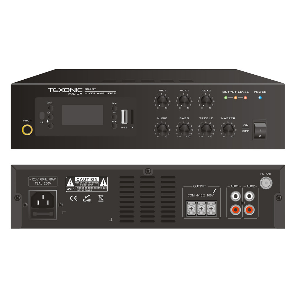 High-Quality 70/100V Commercial Amplifier for Professional Installations