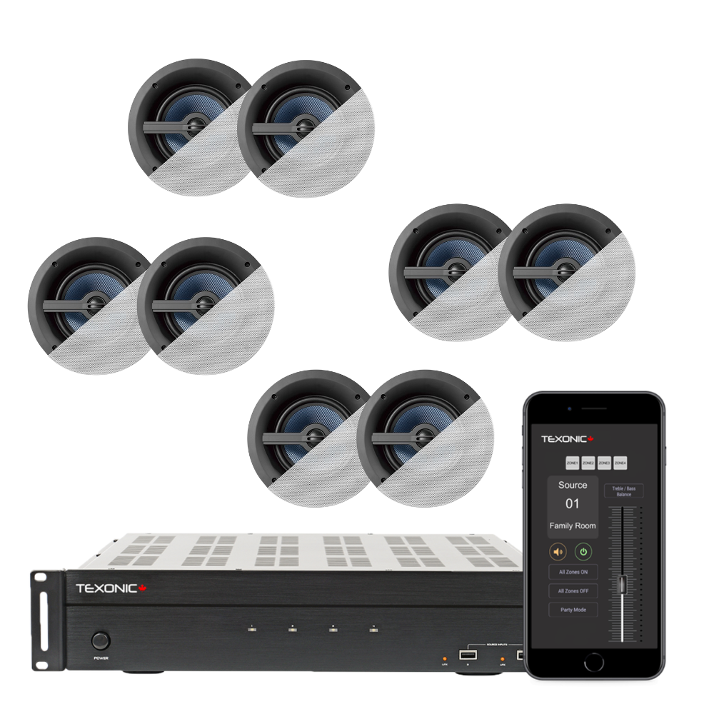 RX800 4-Zone Multi-Room Audio System with Wi-Fi Streaming