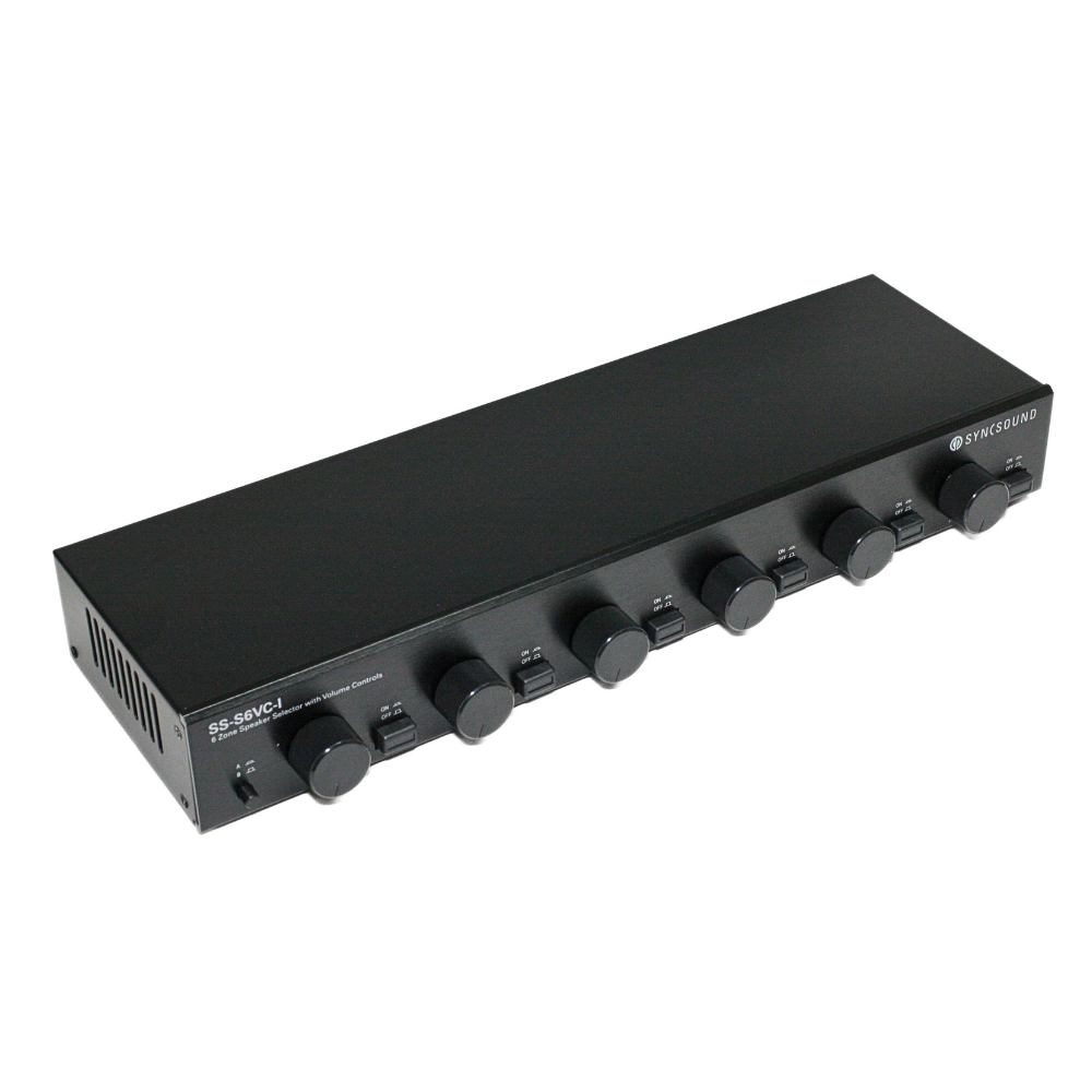 6 Pair Speaker Selector with Dual Source & Volume Control